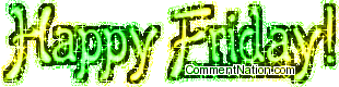 Happy Friday Lime Green Glitter Text Image: Graphic Comment Meme or GIF