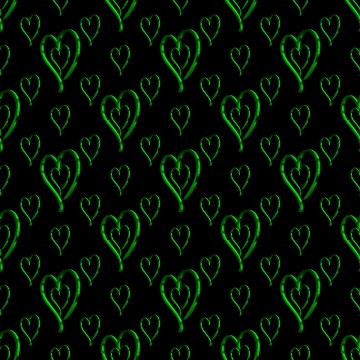 Metallic Green Hearts Wallpaper On Black Background Background Or ...